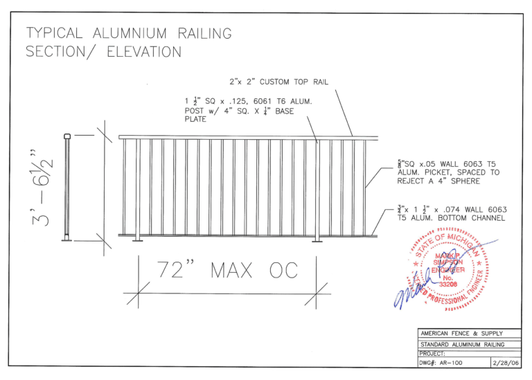 Aluminum Commercial Railing: ACR4500® - Metal City Fab
